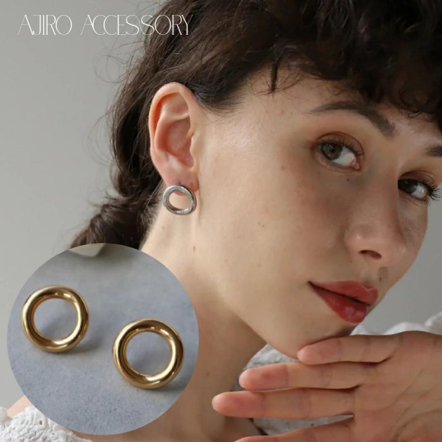 AJIRO ACCESSORY ピアス ajiro accessory アレルギー対応 レディース 金属アレルギー対応 大ぶり サージカル ...