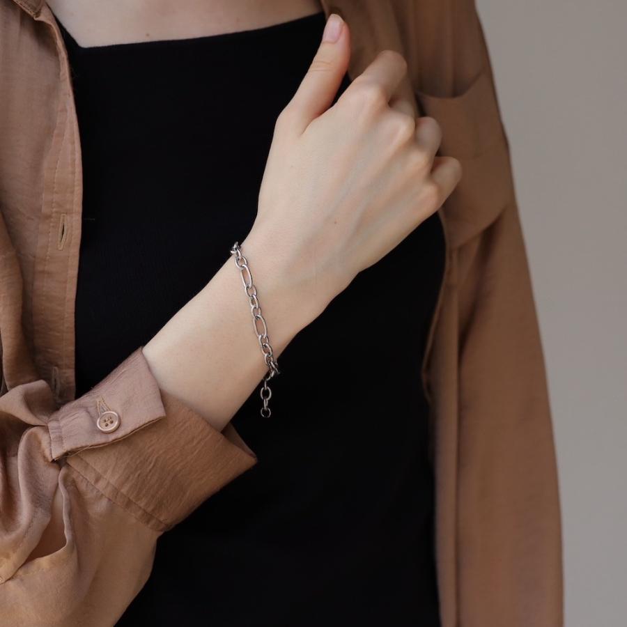 AJIRO ACCESSORY ブレスレット ajiro accessory 錆びない サージカル ステンレス ゴールド メンズライク チェーン つけっぱなし シンプル レディース N058 ...