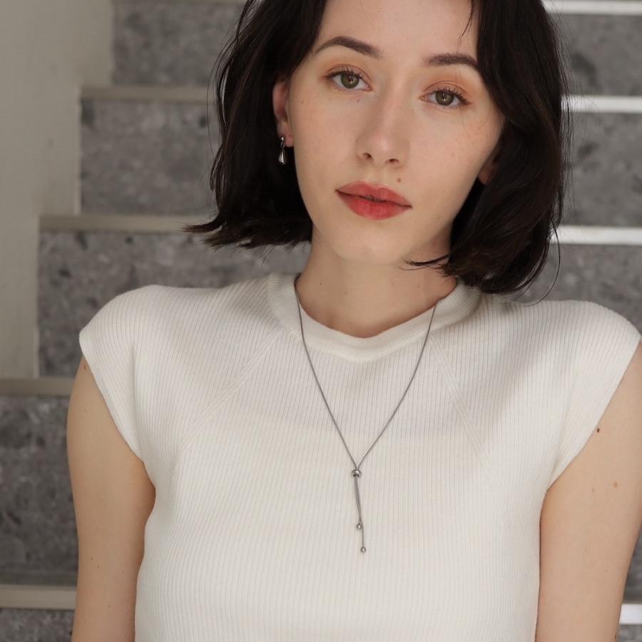 AJIRO ACCESSORY ネックレス アレルギー対応 ラリエット つけっぱなし スネークチェーン ボール ゴールド シルバー おしゃれ レディース 調節可能 人気 ajiro ...