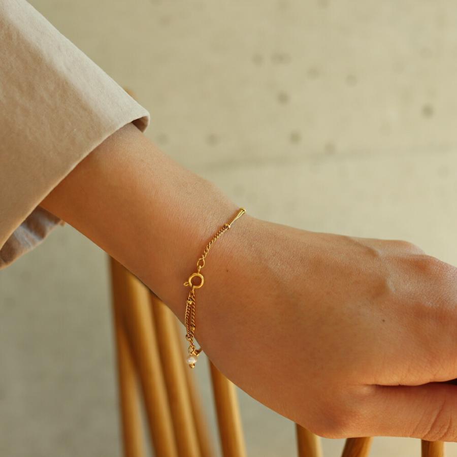AJIRO ACCESSORY ブレスレット ajiro accessory 錆びない サージカル ステンレス パール ゴールド つけっぱなし N015 : AJIRO ACCESSORY ...
