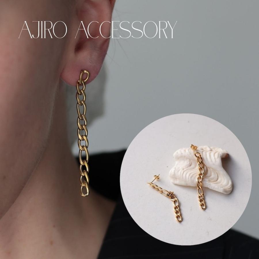 AJIRO ACCESSORY ピアス アレルギー対応 レディース 金属アレルギー対応 大ぶり サージカルステンレス ステンレス ゴールド ...