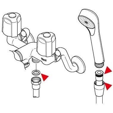 【単品】KVK シャワーホースパッキンセット PZKF26-3 ブラック : あじさいモール - 通販 - Yahoo!ショッピング