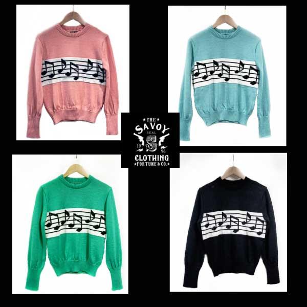 SAVOY CLOTHING Musical Note (Ladies) Wool Knit Sweater 2024 サボイクロージング ...