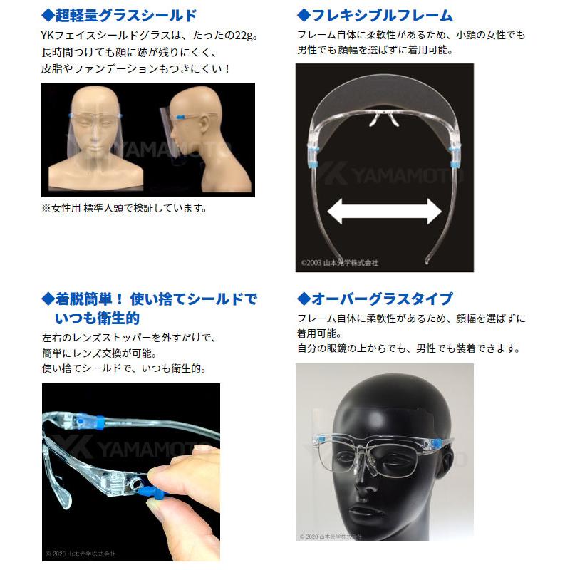 山本光学 超軽量 フェイスシールドグラス YF-850L メガネ型 反射防止タイプ はね上げ機能付き : AK-SELECT 赤城工業株式会社 - 通販 - Yahoo!ショッピング