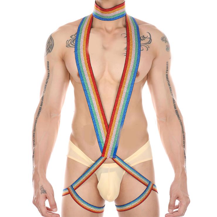 Glitter Rainbow HARNESS 情熱 ハーネス 情熱 パッション クラブ ソフト生地 セクシー ショー パーティー 通気性 クラブ ビーチ フリーサイズ : cmf320 ...