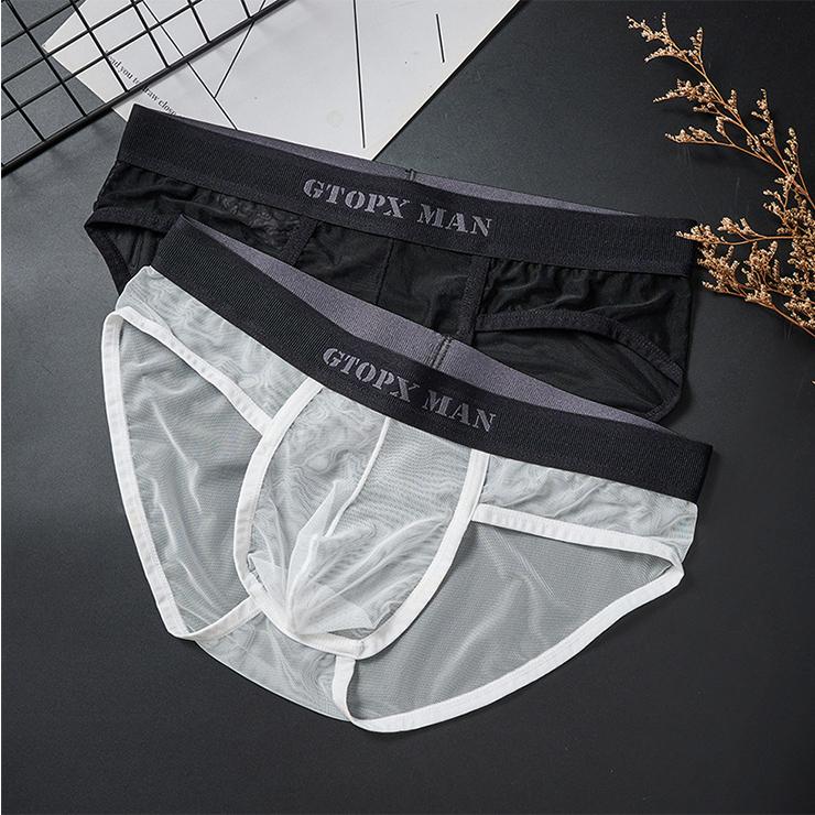 GTOPX Standard Mesh Briefs メンズ ポーチ 全メッシュ生地 セクシー下着 ローライズ ストレッチ 吸水速乾 柔らかい ...