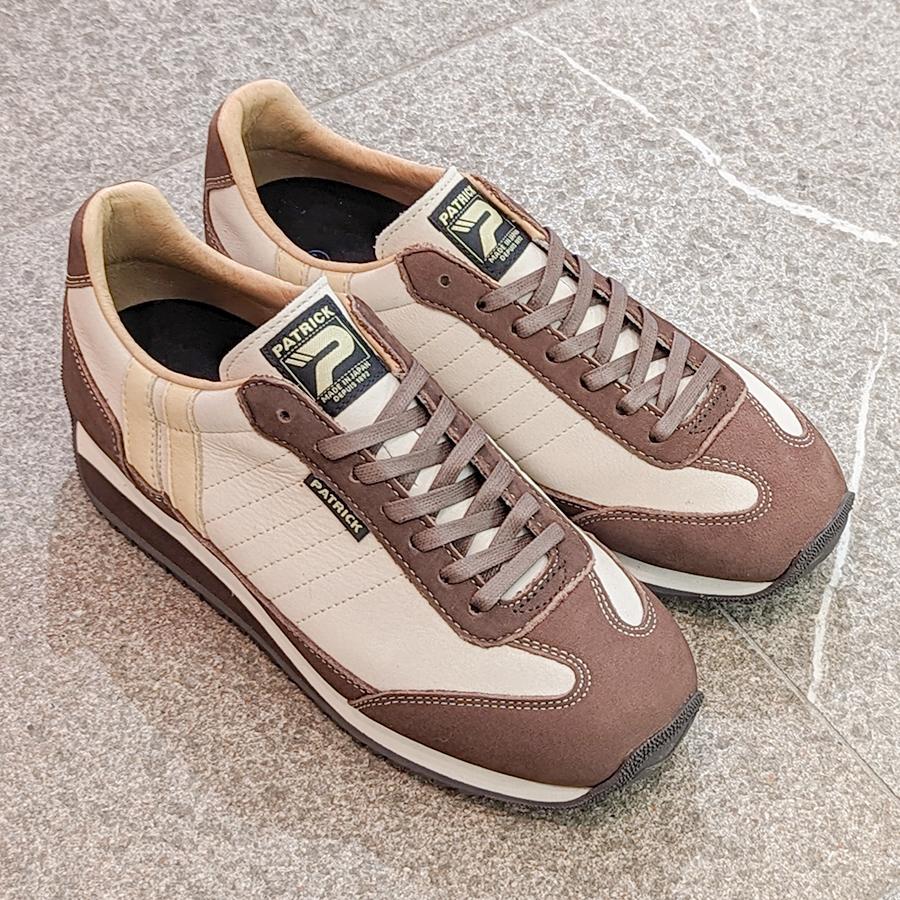 PATRICK パトリック MARATHON-NU マラソン-ヌバック CHO チョコ 505825 スニーカー ブラウン ベージュ レザー 本革 靴 レディース ヒモ通しお届け : あかい靴 ...