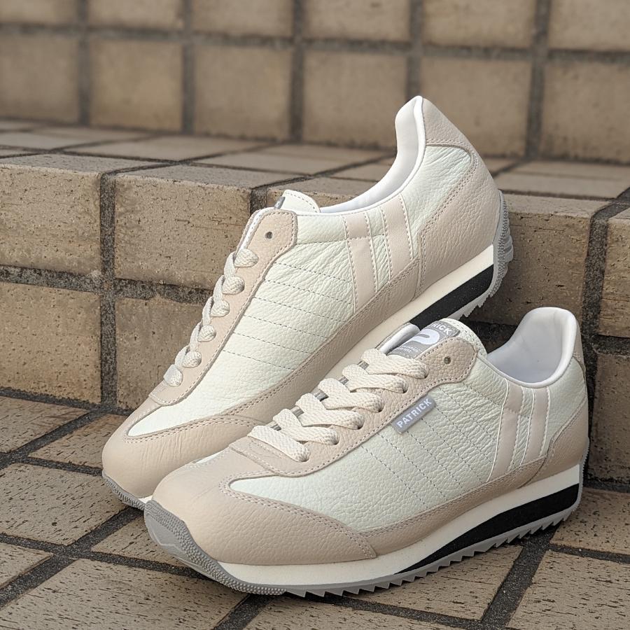 PATRICK（パトリック） MARATHON-L マラソン-レザー MLK ミルク 982400 スニーカー ホワイト 白 ベージュ カジュアル レザー 本革 靴 レディース ヒモ通しお届け ...