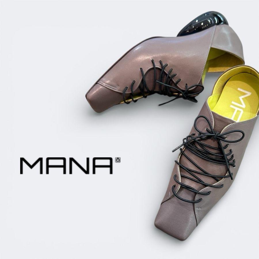 MANA（マナ） 2026春夏新入荷 パンプス レースアップ シューズ 10ホール スクエアトゥ マニッシュ 靴 511098 tp ...