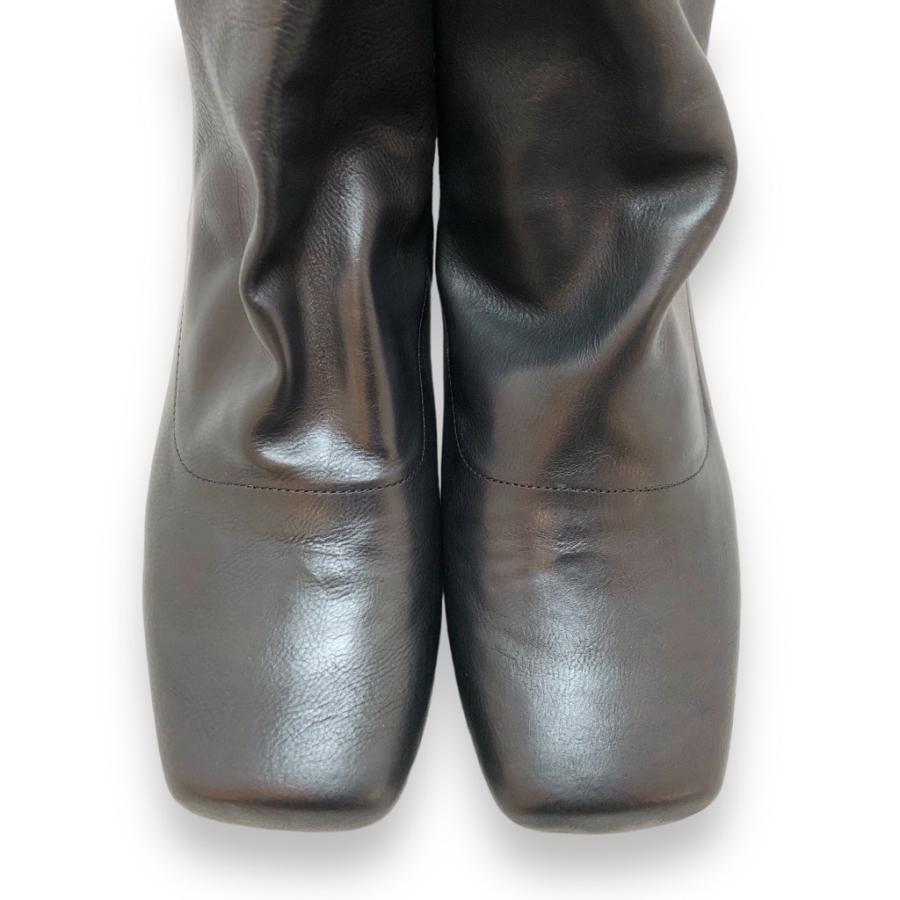 MANA マナ ブーツ ショート アートヒール スクエア 一枚革 靴 537076 : あかい靴 - 通販 - Yahoo!ショッピング