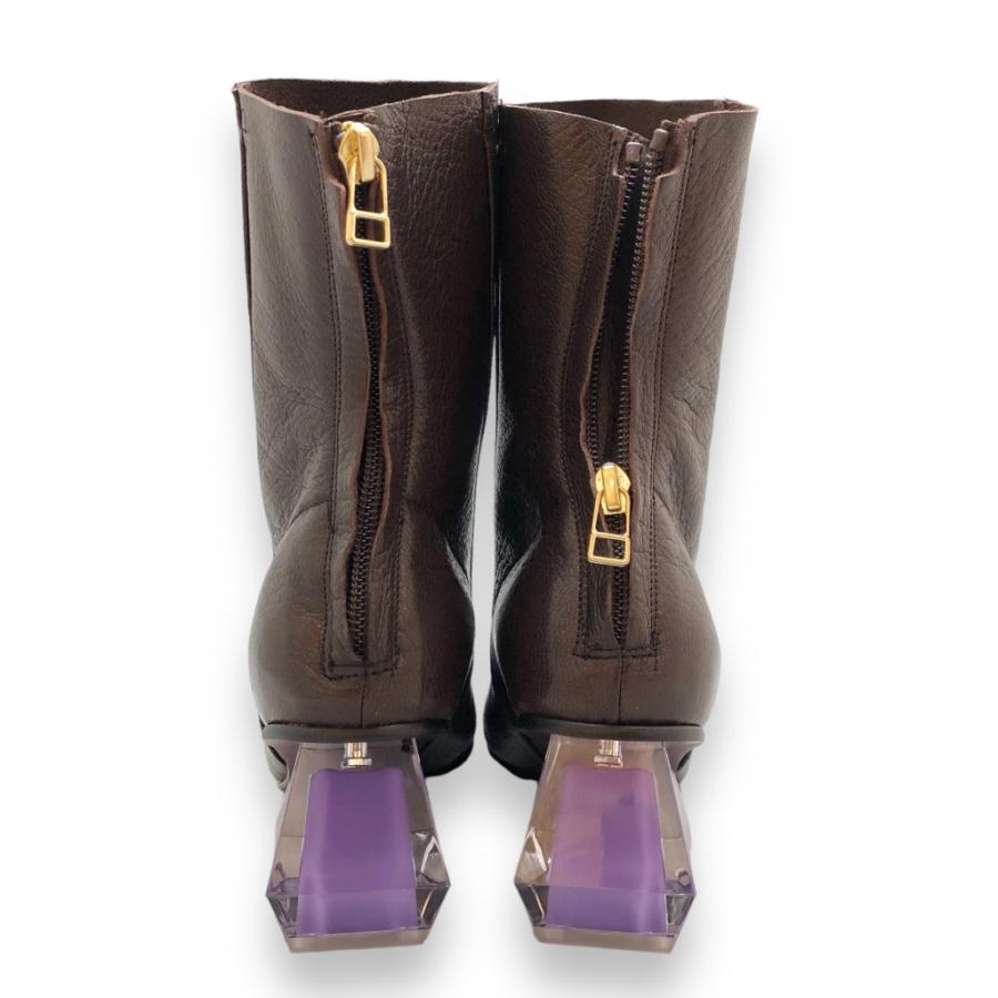 MANA マナ ブーツ ショート アートヒール スクエア 一枚革 靴 537076 : あかい靴 - 通販 - Yahoo!ショッピング