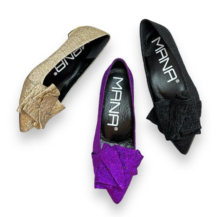 MANA（マナ） パンプス プリーツモチーフ ローヒール 靴 541174 : あかい靴 - 通販 - Yahoo!ショッピング