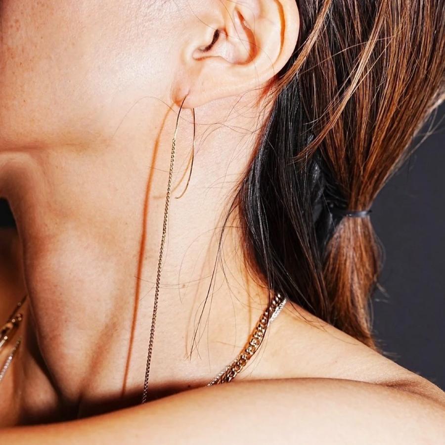 MANA マナ ピアス フックピアス ロングピアス ニッケルフリー ゴールド シルバー シンプル アクセサリー 550267 Chain ...