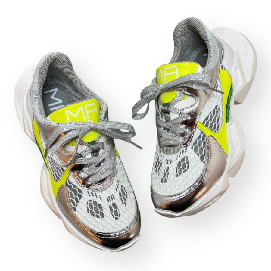 MANA（マナ） メッシュ スニーカー レースアップ レザー 本革 厚底 靴 556090 sv : あかい靴 - 通販 - Yahoo!ショッピング