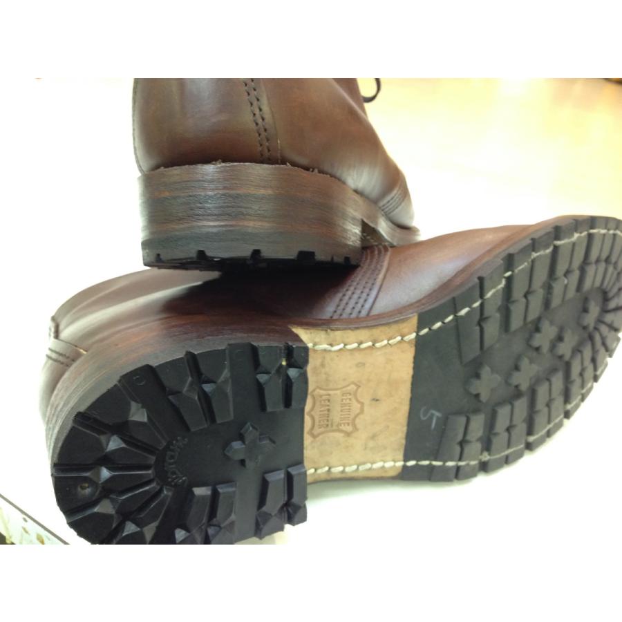 靴修理 dainite loggerハーフソール + vibram 1205 ヒール ブーツ修理 レッドウイング ベックマン ダイナイトロガー ...