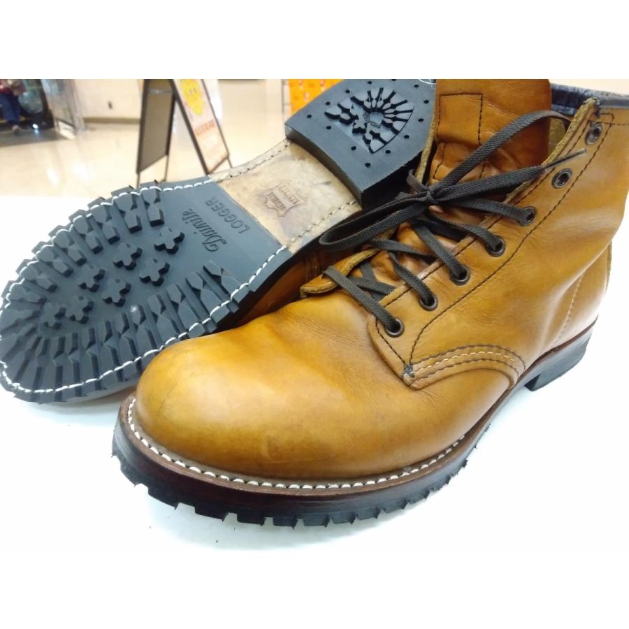 靴修理 dainite loggerハーフソール + vibram 430 ヒール ブーツ修理 レッドウイング ベックマン ダイナイトロガー ...