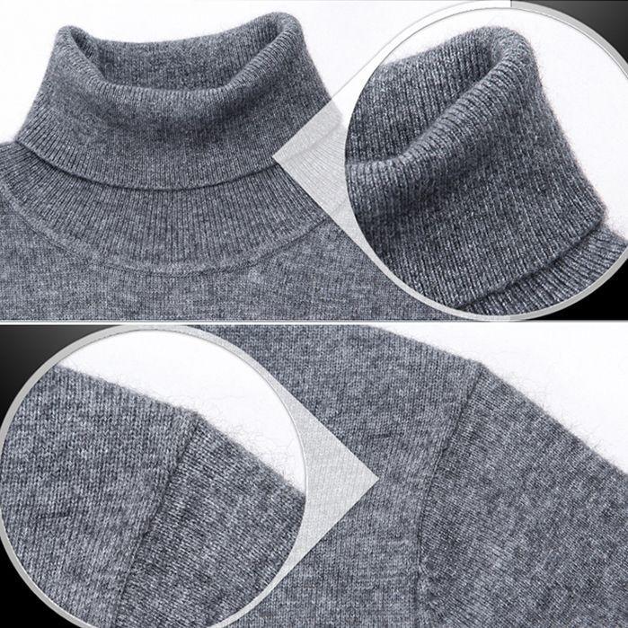 セーター ニット メンズ ハイネック カシミヤ 冬 シンプル 男性 無地