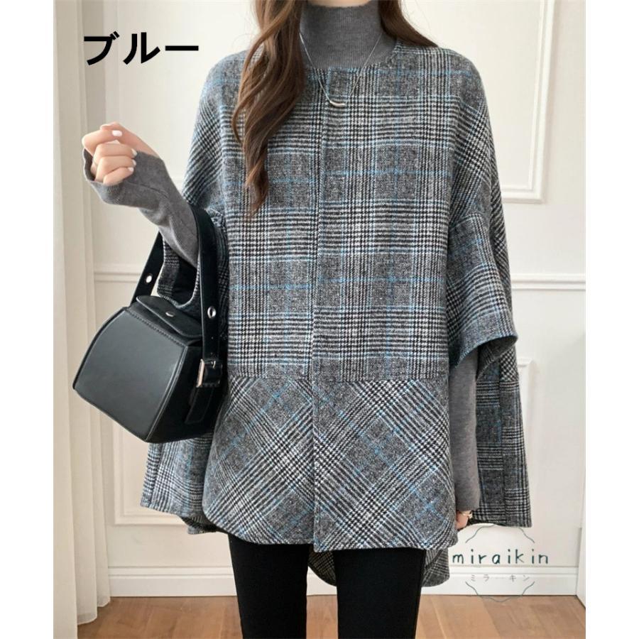 コート レディース 秋冬 チェック柄 ポンチョ アウター 羽織り ポンチョコート マント ドルマン ケープ ジャケット 自転車 通勤 春秋 羽織る : akarishop - 通販 ...