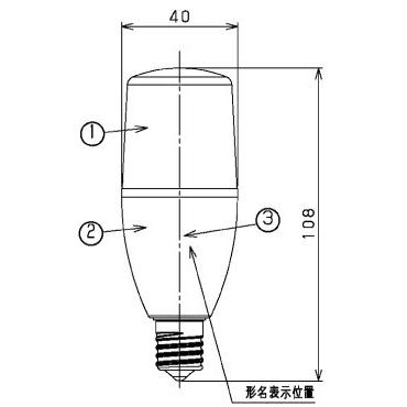 TOSHIBA 電球色 T形 60W形相当 LDT6L-G-E17/S/60W2 配光角約300度 E17 東芝 LED電球 EFD15-E17代替推奨 筒型 細見 : あかりステーション ...