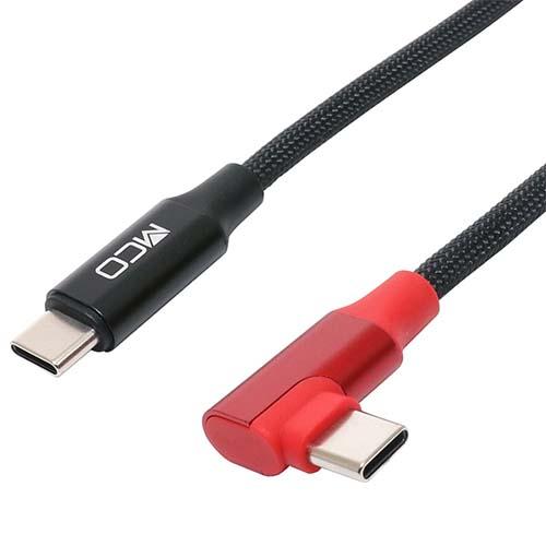 ミヨシ MCO【2.0m】L型ケーブル UPD-2A20L USB Type C PD100W 3A超 充電用eMarker搭載 安心の熱感知センサー【送料無料c】USB Type-C to ...