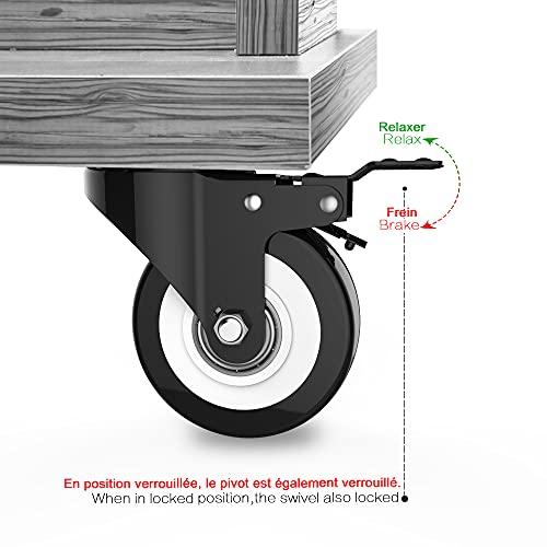 Homhoo 2インチ キャスター プレート式 車輪 ブレーキ付き 高耐久性 単個耐荷重68kg 360度回転 静音 4個セット ミュートシリー : あかるストア - 通販 - Yahoo ...