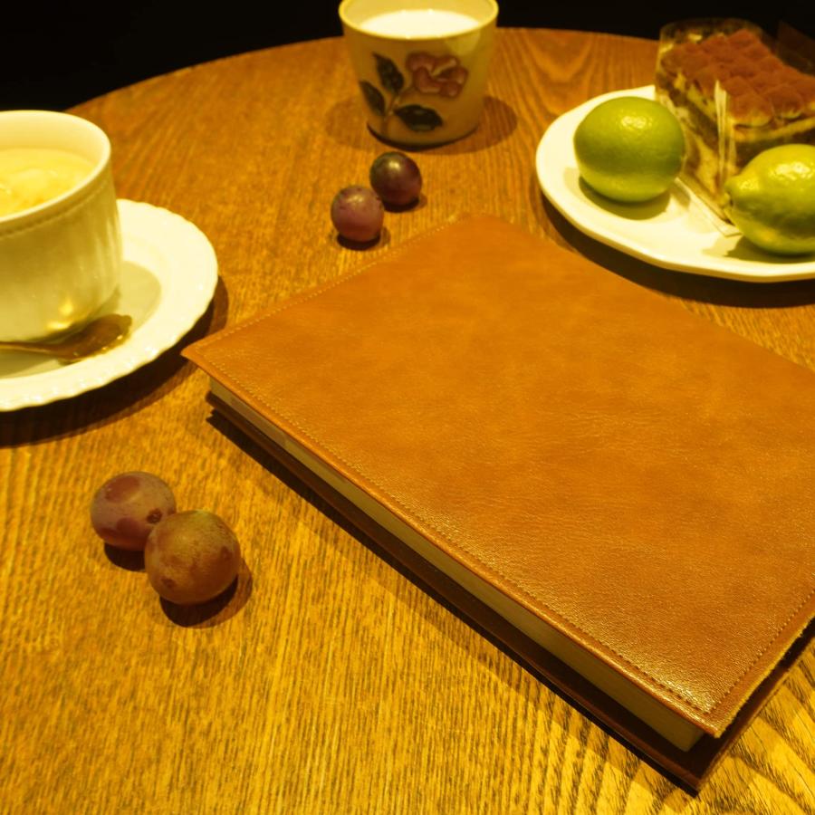 gogesブックカバー a5 防水レザー ― 上質感のある合皮の高級本カバー（文芸書 参考書 専門書） サイズ調整可能 厚め対応可 しおり付き : あかるストア - 通販 - Yahoo!ショッピング