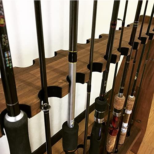 WOOD WORKS 日本製 ロッドスタンド両面19本用 本体ブラウンフェルト