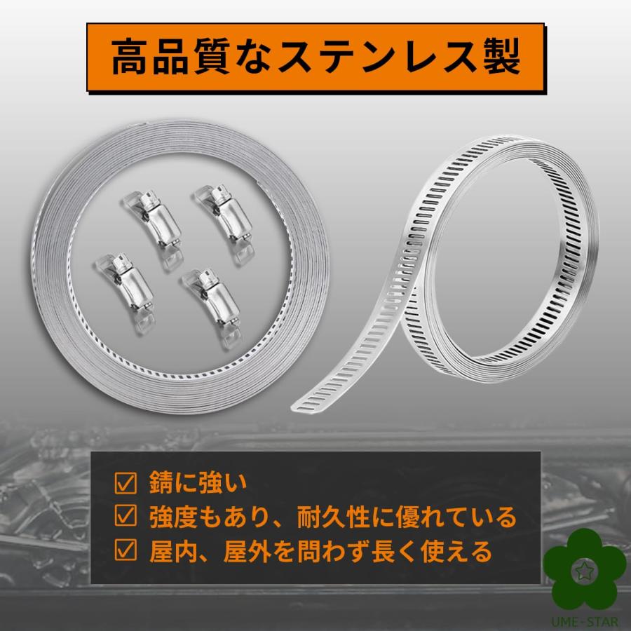 UME-STAR ホースバンド ステンレス クランプ バンド 12.7mm幅 自在バンド 長さ4m 留め具 8個 : ujr9610273f33 : あかるストア - 通販 - Yahoo ...