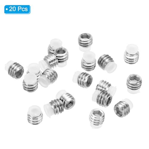 PATIKIL M4x3 mm ナイロン先端イモネジ 20個 メートル六角ソケットヘッド カップポイントアンチスリップセット ネジ 内部六角 ...