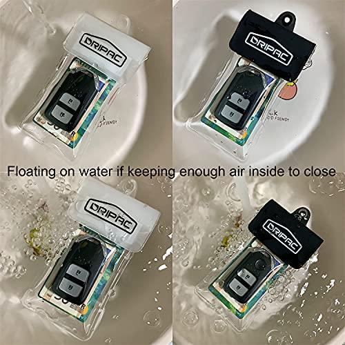 DRIPAC 防水カーキーFOBケース 防水財布 防水ホルダーポーチ キーIDバッジ クレジットカード 現金用 ブラック+ホワイト ...