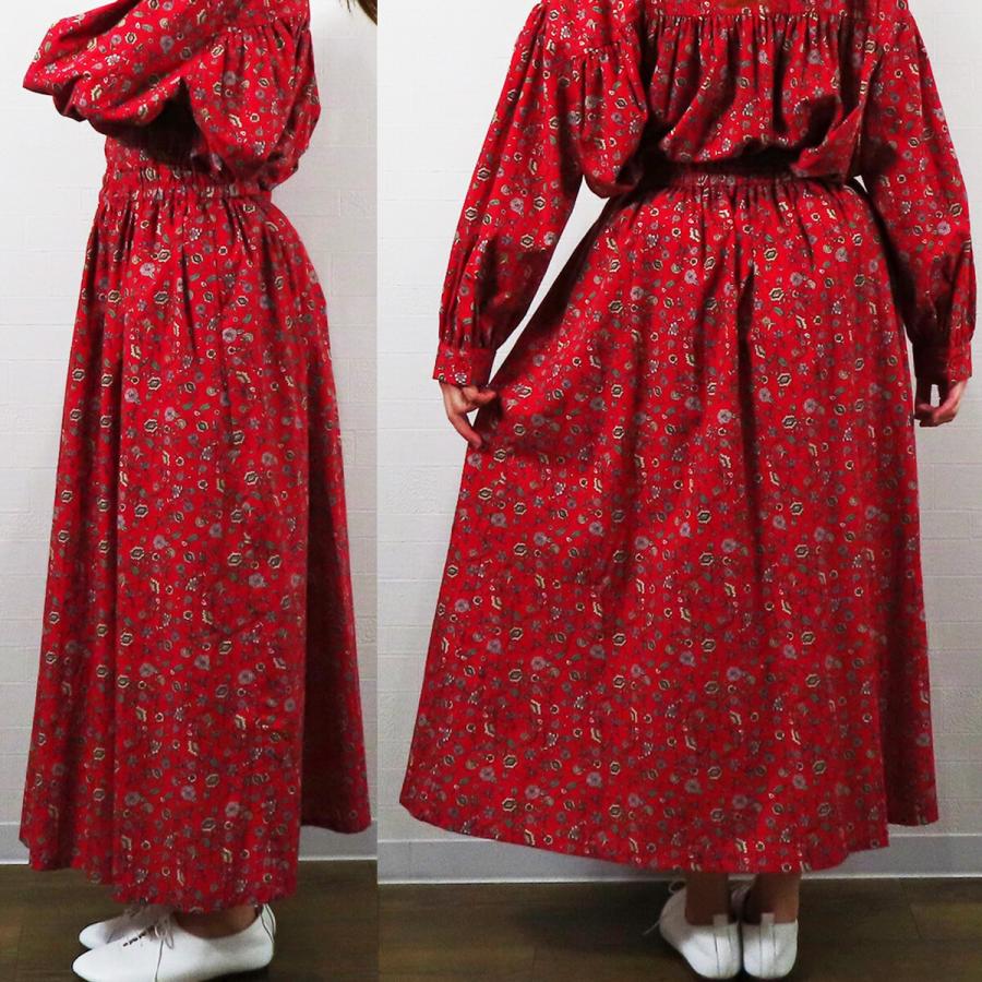 Bliss bunch（ブリスバンチ） SALE Bliss Bunch 綿ポプリン花柄 ギャザースカート（RED/NAVY） : akas ...