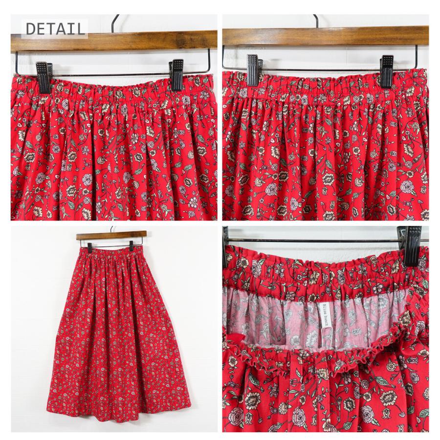 Bliss bunch（ブリスバンチ） SALE Bliss Bunch 綿ポプリン花柄 ギャザースカート（RED/NAVY） : akas ...