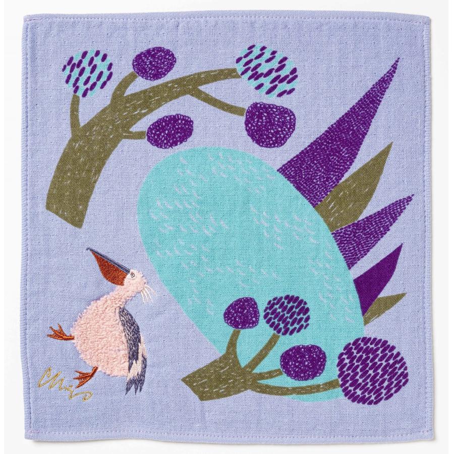 moritaMiW MiW モコモコドウブツハンカチ ハンカチタオルサイズ (ペリカンパープル/ヒツジベージュ/ナマケモノサーモンピンク) くすばしタオル（今治） : akas-objet ...