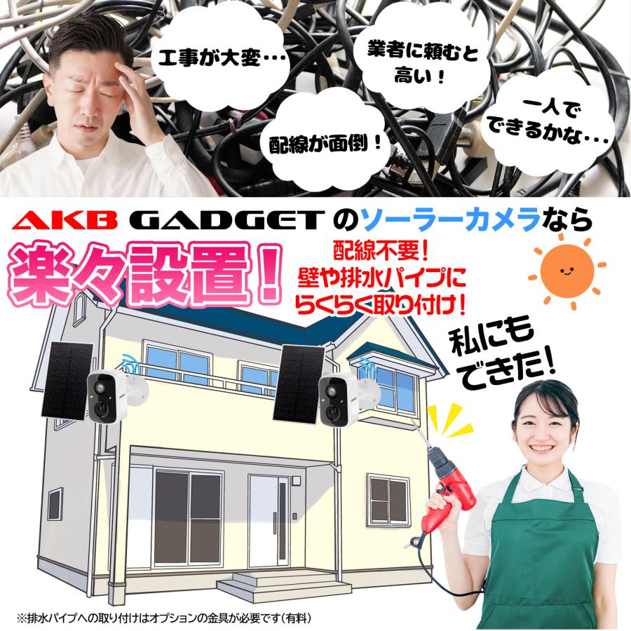 防犯カメラ ソーラー セット 監視カメラ 屋外 屋内 スマホ 同時通話 連続録画 400万画素 ワイヤレス 充電 家庭用 防犯灯 電源不要 SD録画 バッテリー内蔵 : アキバガジェット ...