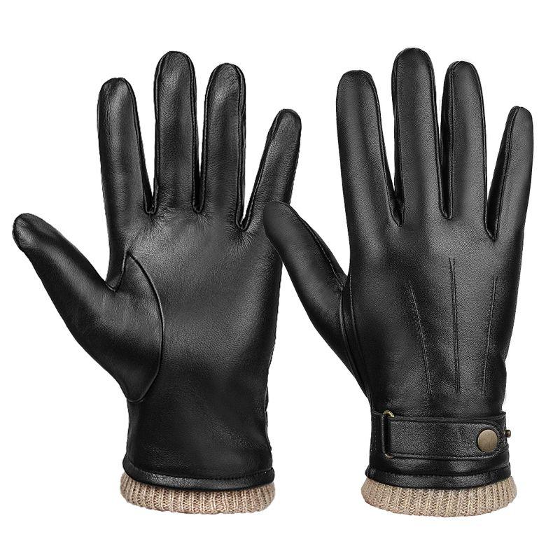 OZERO 手袋 メンズ 防寒 スマホ対応 本革（山羊革） 裏起毛（ウール） 防風 撥水 紳士 冬 スブラックブラウン M L XLサイズ : AKD-SHOP - 通販 - Yahoo!ショッピング