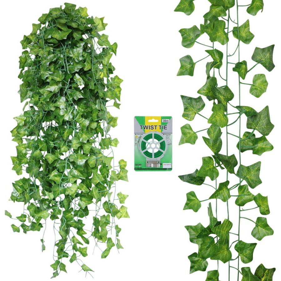 フェイクグリーン 人工観葉植物 24本セット【Xiaz】造花グリーンアイビー 緑 藤 ホーム オフィス 結婚式 パーティー 適用の植物装飾 : KENちゃんSHOP2-2-2 - 通販 ...