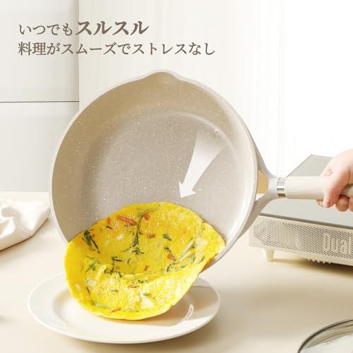 CAROTE カローテ フライパン 蓋付き 20cm ih対応 PFOA PFOS フリー マーブルコート ツルツルすべる くっつきにくい 洗いやすい : KENちゃんSHOP2-2-2 ...