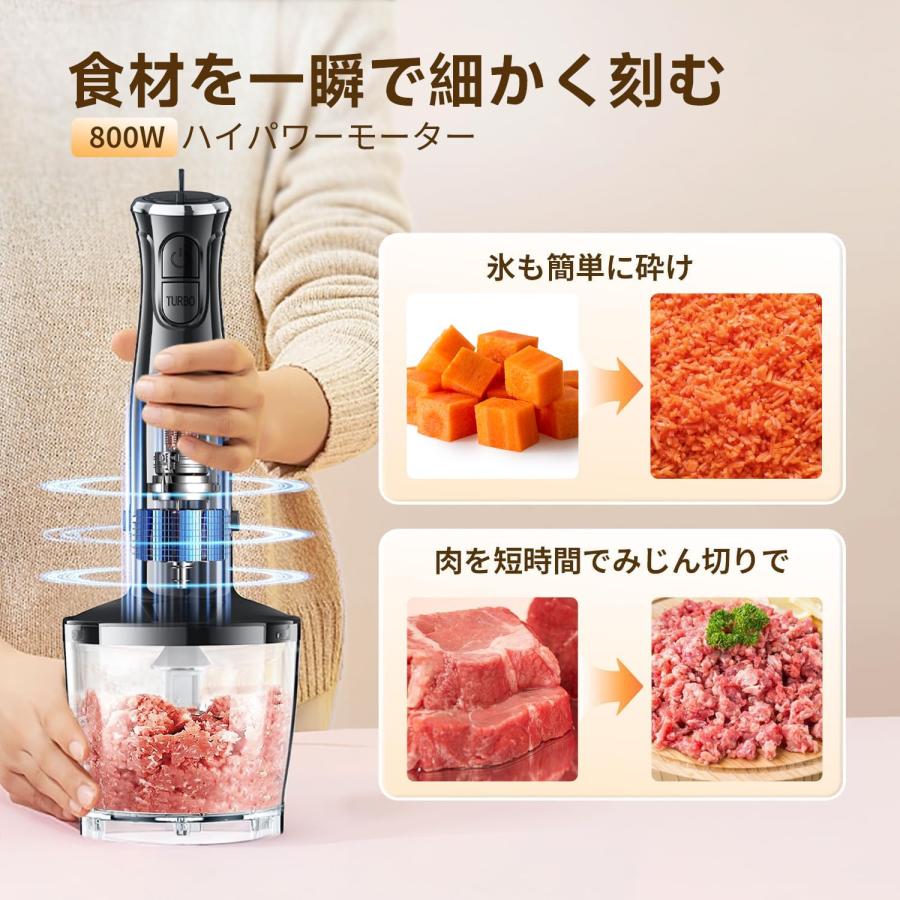 Turelar ハンドブレンダー マルチスティックブレンダー 離乳食 氷も砕ける フードプロセッサー 泡立て器 電動 スリム コンパクト フードミキサ : KENちゃんSHOP2-2-2 ...