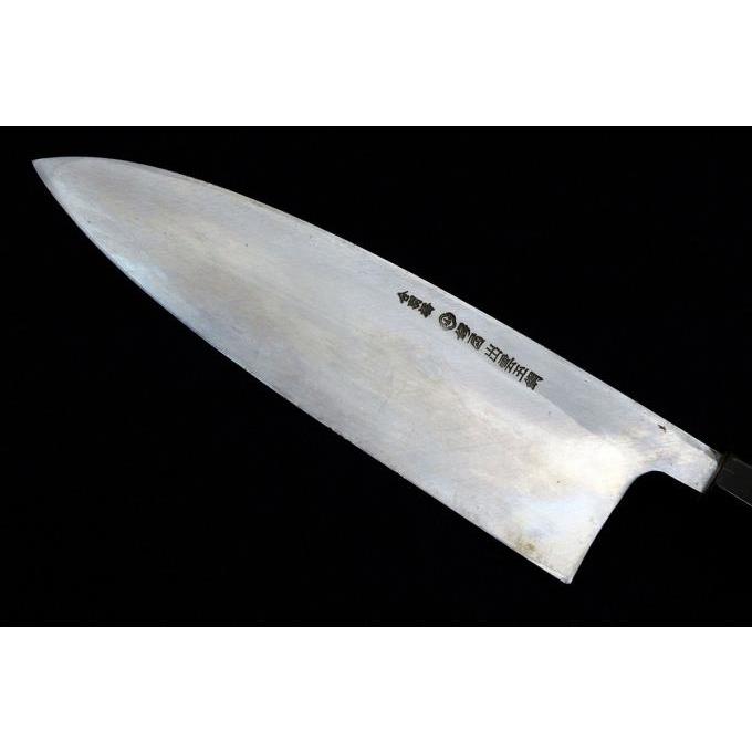 美品|鍔屋 出刃包丁 七寸 霞 出雲玉鋼 水牛朴柄 白鞘付 λA3705 美品|鍔屋 出刃包丁 七寸 霞 出雲玉鋼 水牛朴柄 白鞘付 λA3705