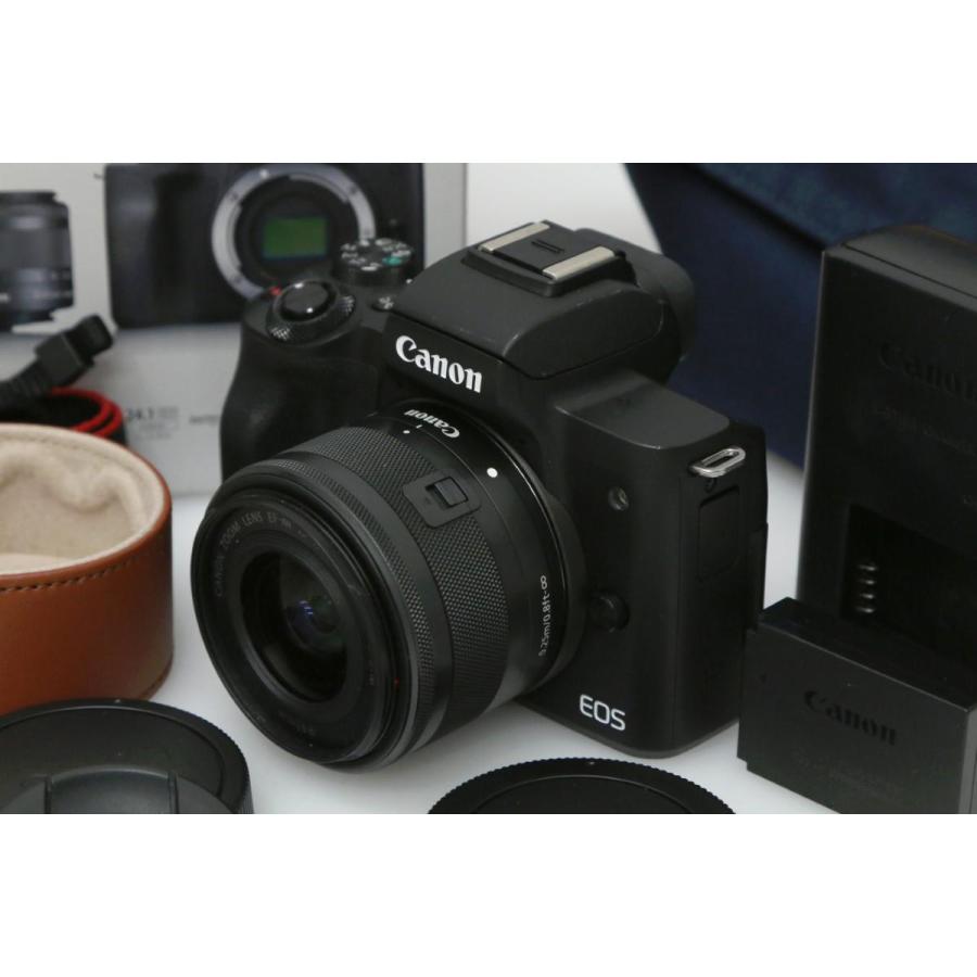 EOS Kiss 【全額返金保証】美品｜キヤノン M EF-M15-45 IS STM レンズキット ブラック CA01-T1349-2S4 ...