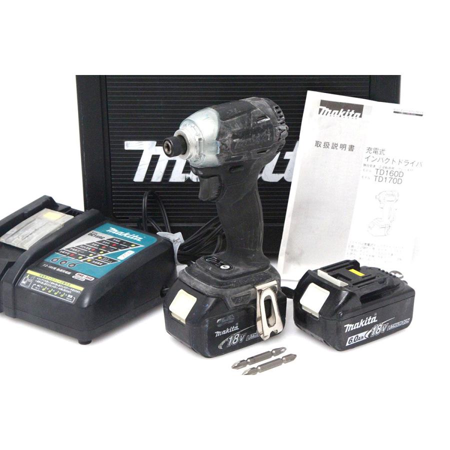 マキタ 並品｜マキタ TD148D 充電式インパクトドライバー 黒 18V 6.0Ah 充電器・バッテリー2個・ケース付 TL04-A8744 ...