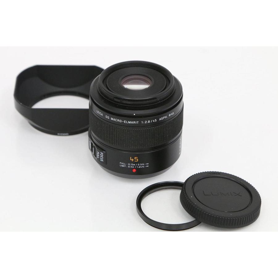 エルマリート 【全額返金保証】美品｜パナソニック LEICA DG MACRO-ELMARIT 45mm F2.8 ASPH. MEGA O..I..S. H-ES045 CA01-C331 ...