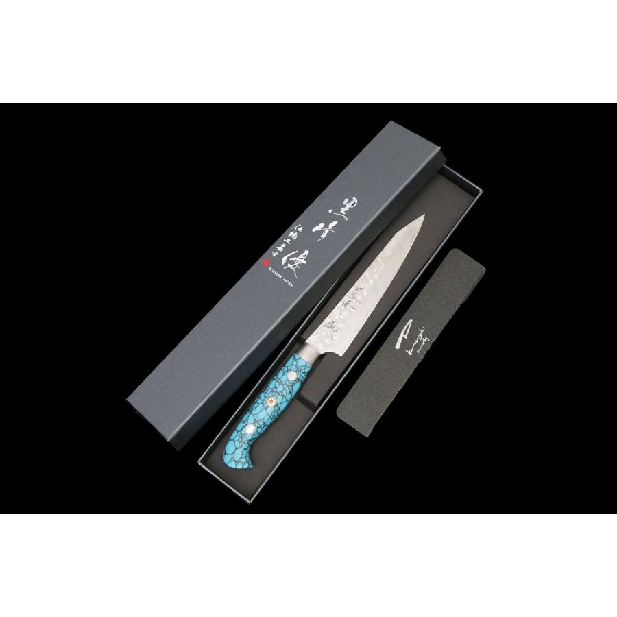 美品｜黒崎優 ペティナイフ 洋包丁 130mm 閃光 ターコイズハンドル 箱付 KN02-B1664-2L4 : アキバ流通 - 通販 - Yahoo!ショッピング