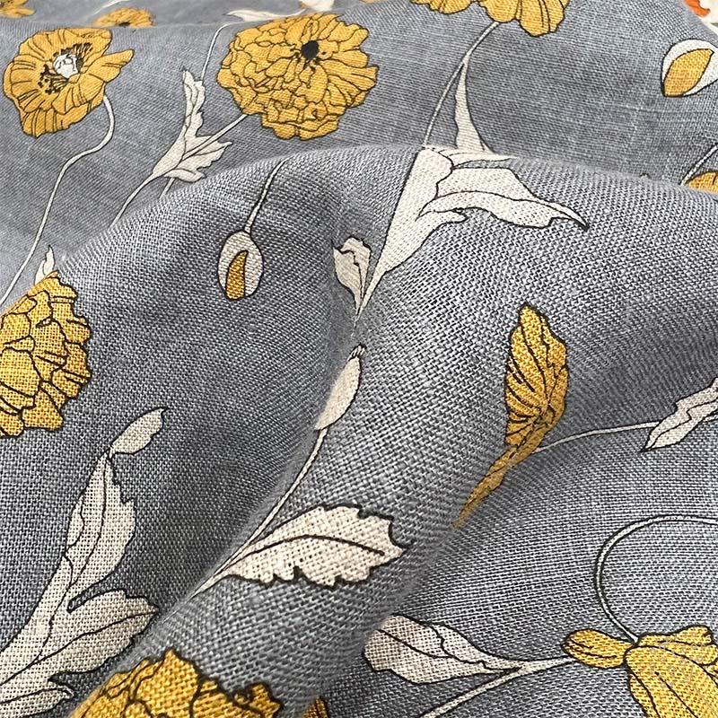 ポピー リネン シーチング 花柄 麻 くったり リネン100％ : OKB fabric - 通販 - Yahoo!ショッピング