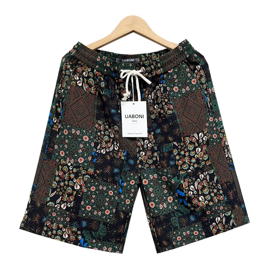 ショートパンツ EU製 UABONI Paris ユアボニ パリ発 リネン混 薄手 ゆったり 総柄 メンズ ハーフパンツ 半ズボン 短パン ボトムス ハワイ リゾート : あきら - 通販 ...