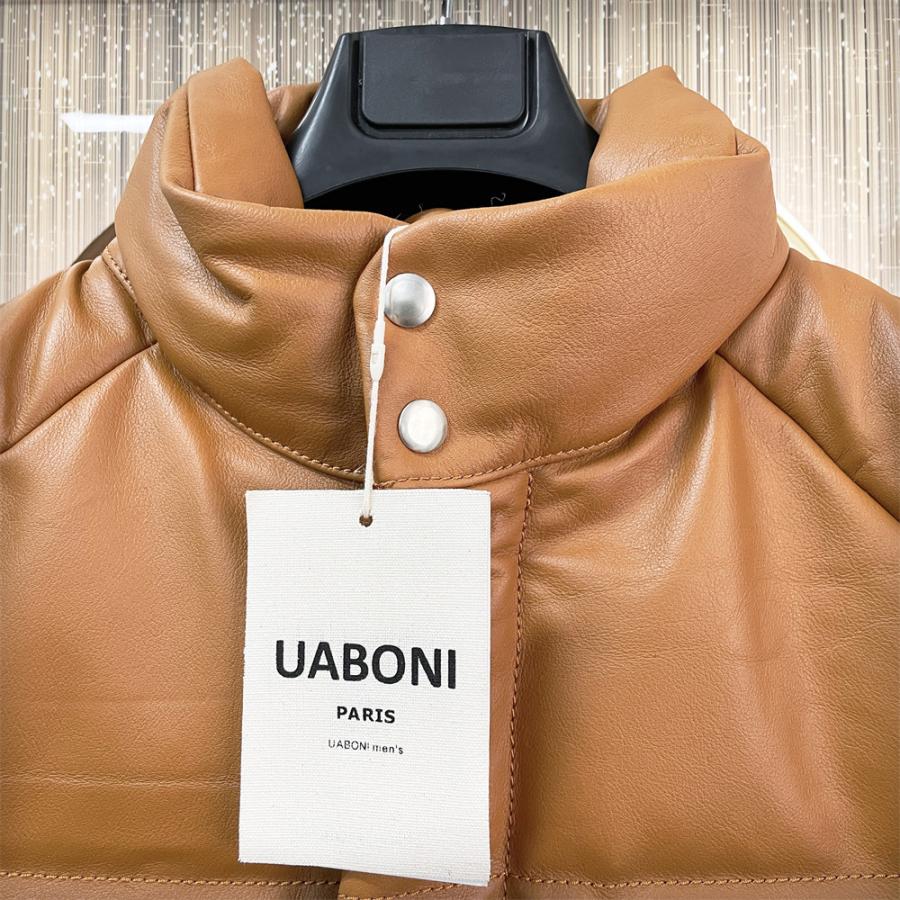 レザー ダウンジャケット EU製 UABONI Paris ユアボニ パリ発 羊 レザー ダウンジャケット EU製 UABONI Paris ユアボニ パリ発 羊