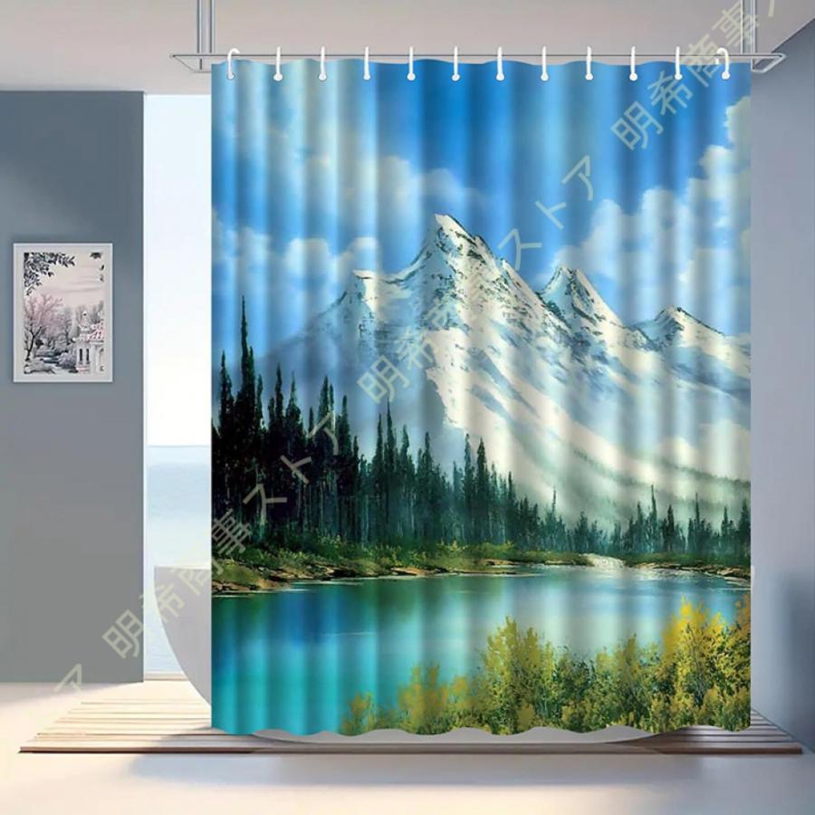 シャワーカーテン お風呂用 目隠し 防カビ 防水 防寒 保温 あり リング付き ブラック シャワーカーテン バスルーム モノトーン 白黒 ホワイト : iri-dy4-hinuz : 明希商事 ...