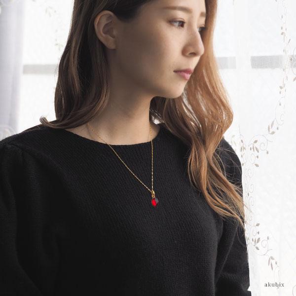 ネックレス 天然琥珀 チェリーレッドアンバー Sランク K18ゴールドヴェルメイユ 50cmチェーン付 ゆうパケット 天然石 こはく プレゼント ak2577 : 琥珀専門店アクビックス ...