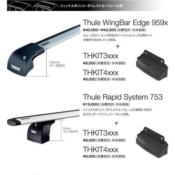 THULE ウインバーエッジ スーリー シトロエン C4 B5# 9594+3019 ルーフレール無し車 ルーフキャリア : thuc42 : オートランド ロードランナー - 通販 ...