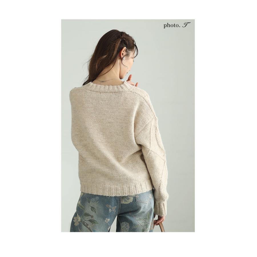 レディース トップス カーディガン 羽織り ニット ベージュ グレー 長袖 花モチーフ パール 冬服 大人可愛い 大人 可愛い 30代 40代 50代 60代 サワアラモード : aljun ...